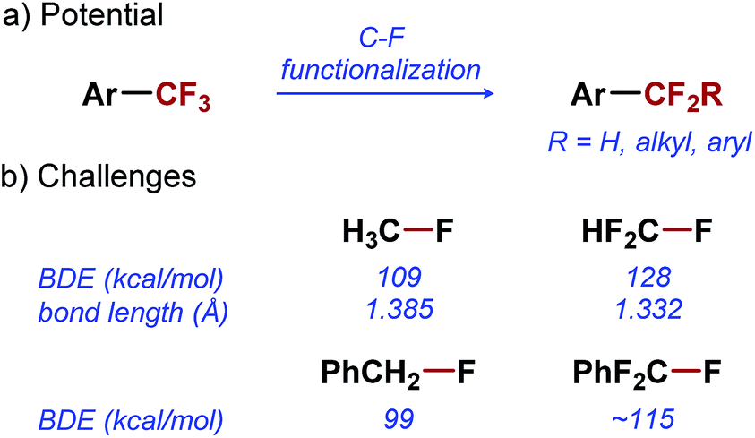Catalytic activation of a single C–F bond in trifluoromethyl arenes ...