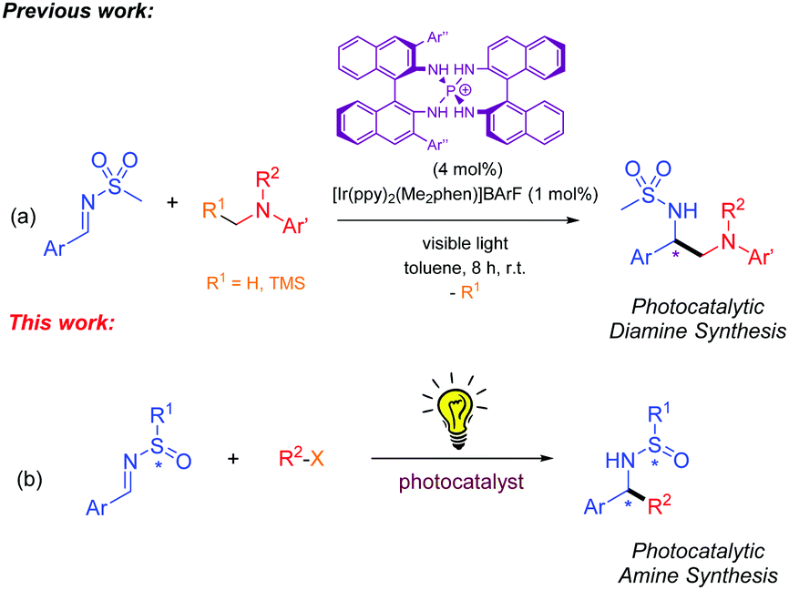 Asymmetric radical alkylation of N -sulfinimines under visible light photocatalytic conditions ...