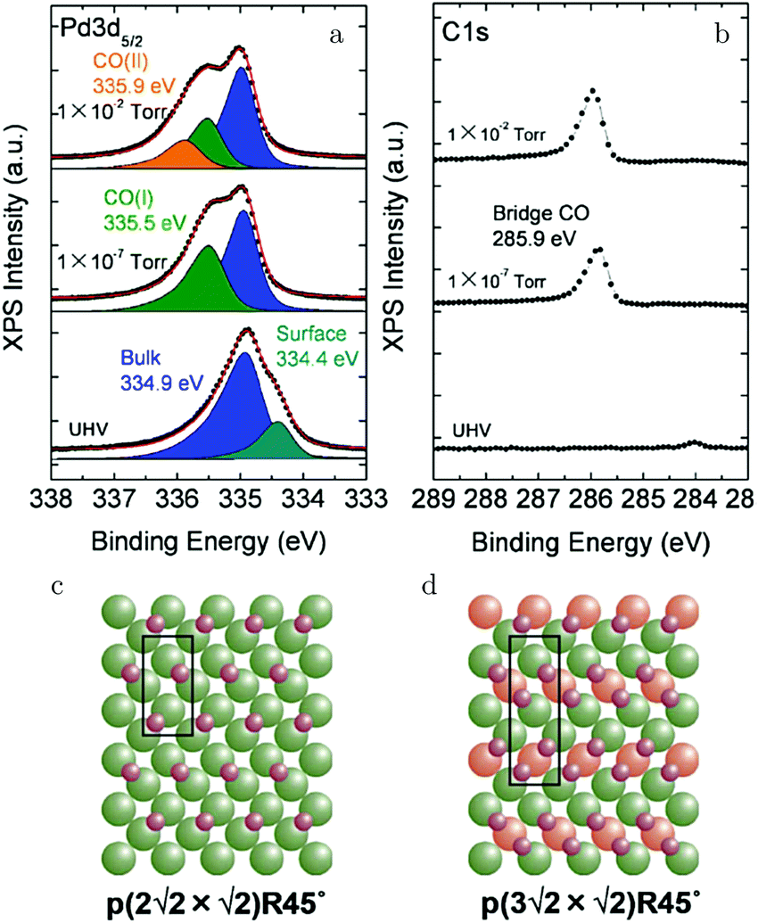 Surface science under reaction conditions: CO oxidation on Pt and Pd ...