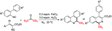 Free-radical initiated cascade methylation or trideuteromethylation of ...