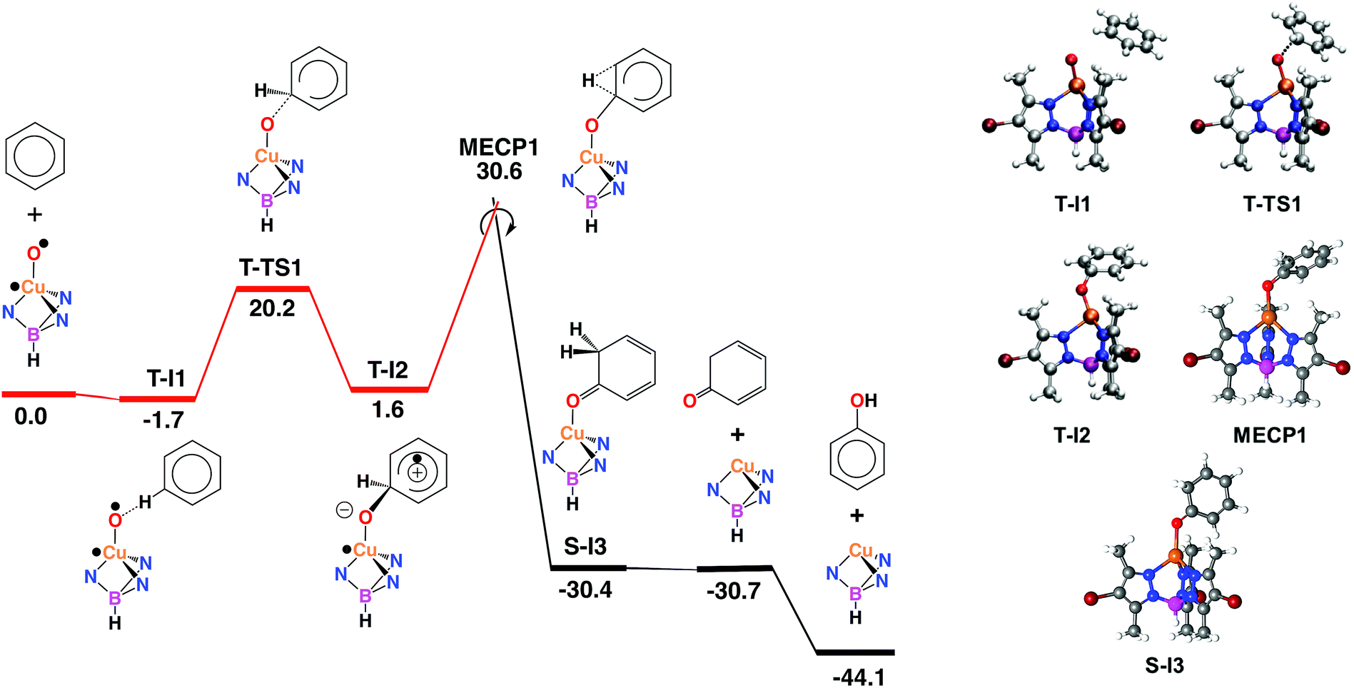 A competing, dual mechanism for catalytic direct benzene hydroxylation ...