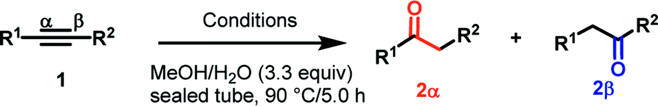 PtO 2 /PTSA system catalyzed regioselective hydration of internal ...