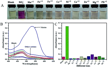 Sensitive and selective colorimetric nitrite ion assay using silver ...