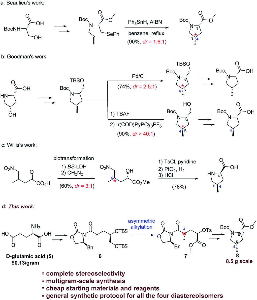Highly stereoselective gram scale synthesis of all the four diastereoisomers of Boc-protected 4 ...