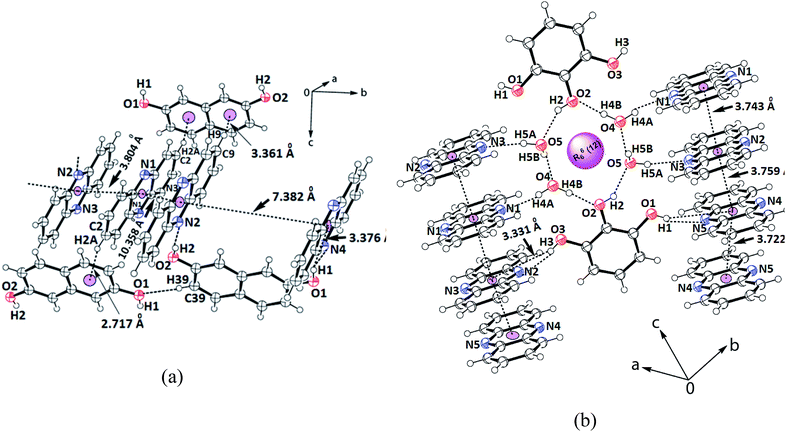Stacking among the clips of the poly-aromatic rings of phenazine with ...