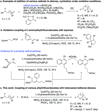 Saturated oxygen and nitrogen heterocycles via oxidative coupling of ...
