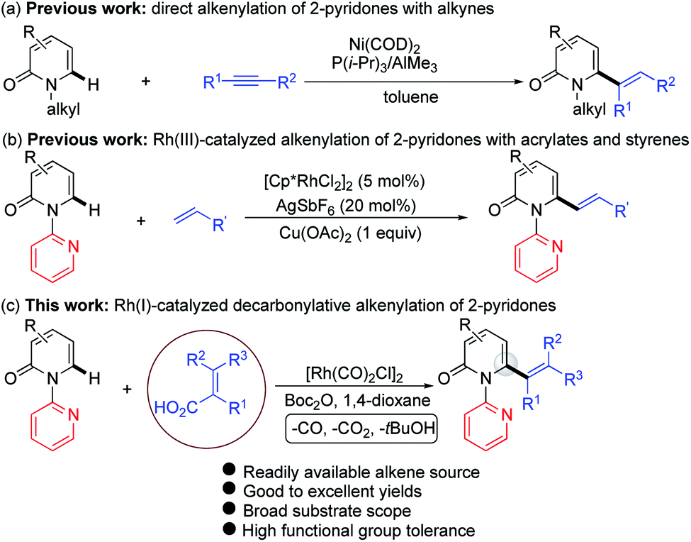 Rhodium( i )-catalyzed C6-selective C–H alkenylation and polyenylation of 2-pyridones with ...