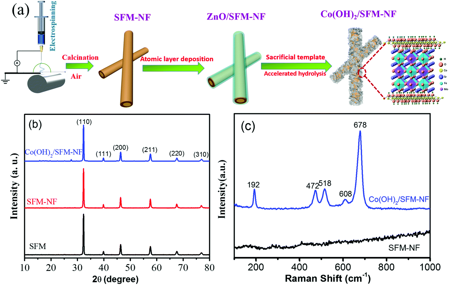 Coupling amorphous cobalt hydroxide nanoflakes on Sr 2 Fe Coupling amorphous cobalt hydroxide nanoflakes on Sr 2 Fe