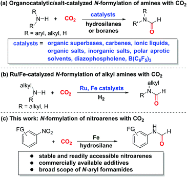Direct N -formylation of nitroarenes with CO 2 - Chemical ...