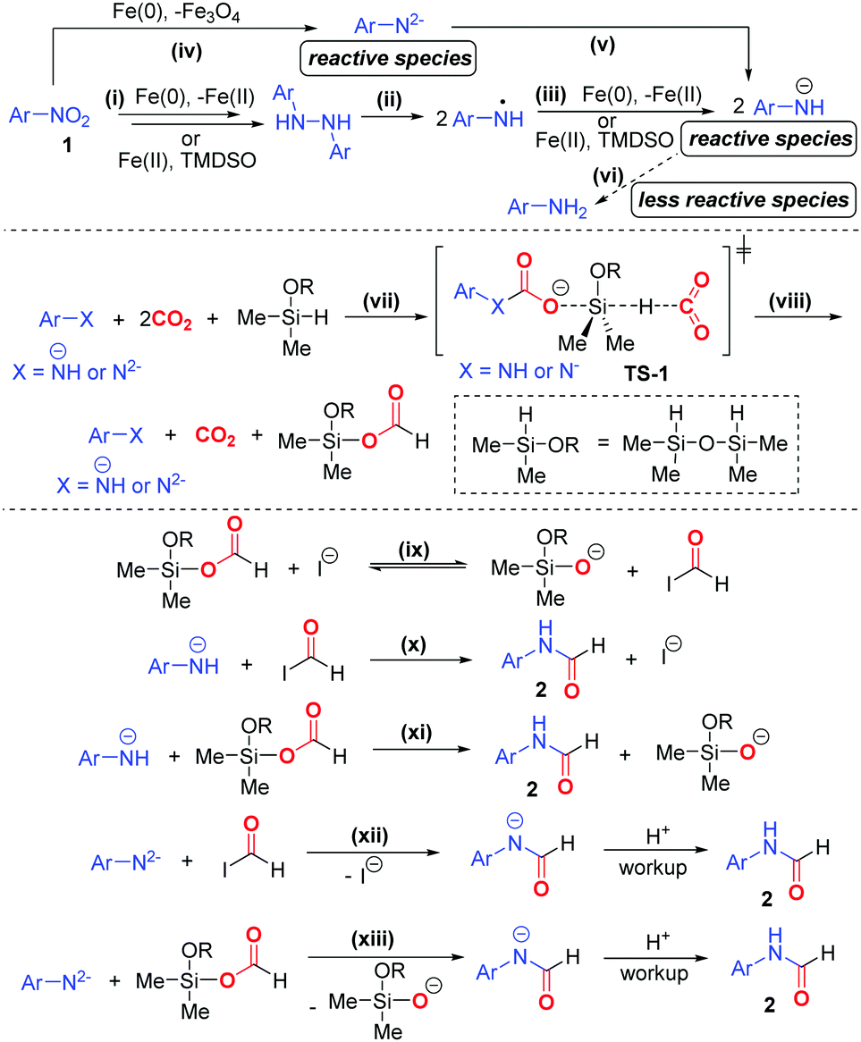 Direct N -formylation of nitroarenes with CO 2 - Chemical ...