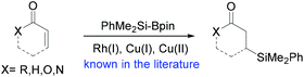 β-Borylation of conjugated carbonyl compounds with silylborane or bis ...
