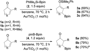 β-Borylation of conjugated carbonyl compounds with silylborane or bis ...