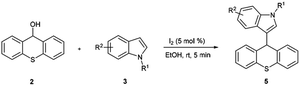 Iodine-catalyzed efficient synthesis of xanthene/thioxanthene-indole ...
