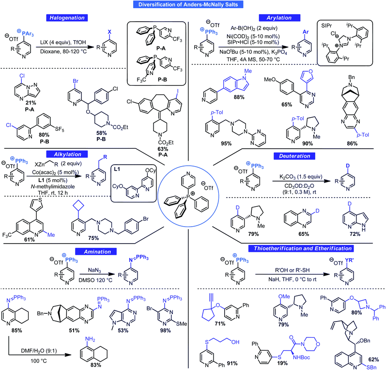 Late stage C–H functionalization via chalcogen and pnictogen salts ...