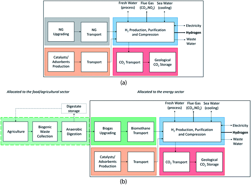 Hydrogen production from natural gas and biomethane with carbon capture ...