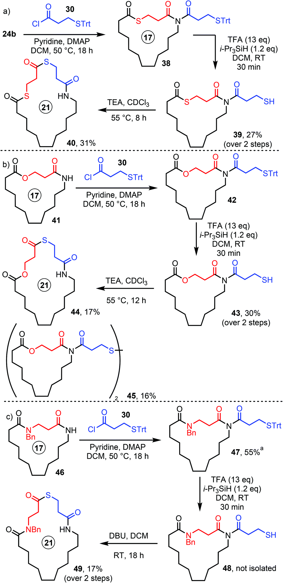 Synthesis of macrocyclic and medium-sized ring thiolactones via the ...