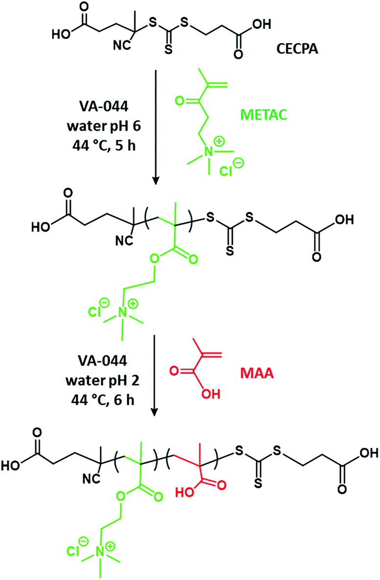 Synthesis of polyampholytic diblock copolymers via RAFT aqueous ...