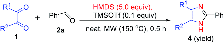 TMSOTf-catalyzed synthesis of trisubstituted imidazoles using ...