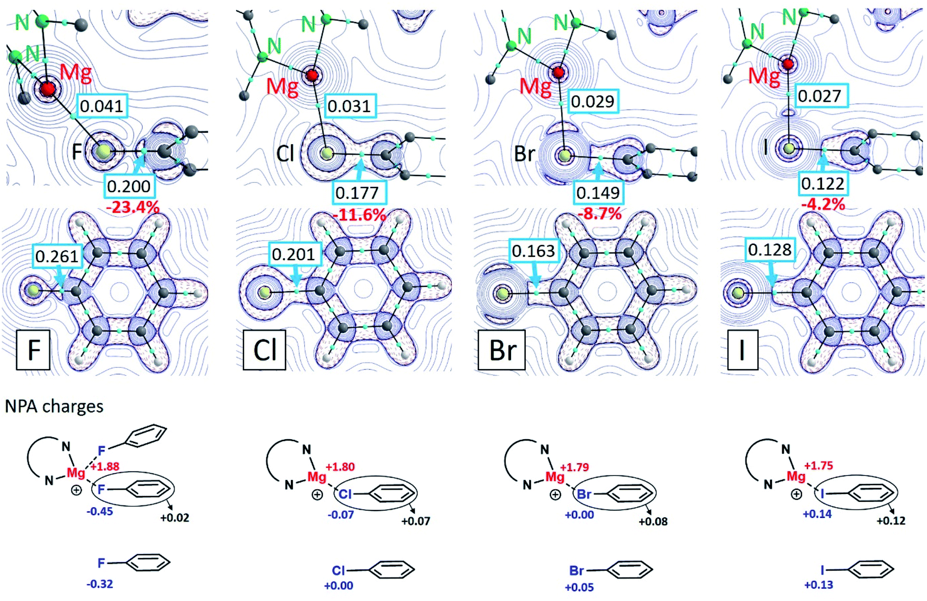 Magnesium–halobenzene bonding: mapping the halogen sigma-hole with a ...