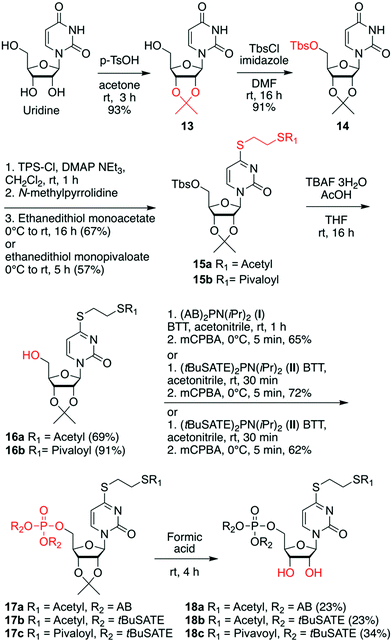 Synthesis of 4-thiouridines with prodrug functionalization for RNA ...