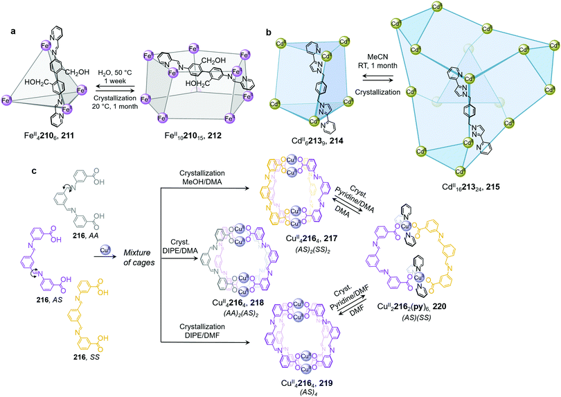 Transformation networks of metal–organic cages controlled by chemical ...