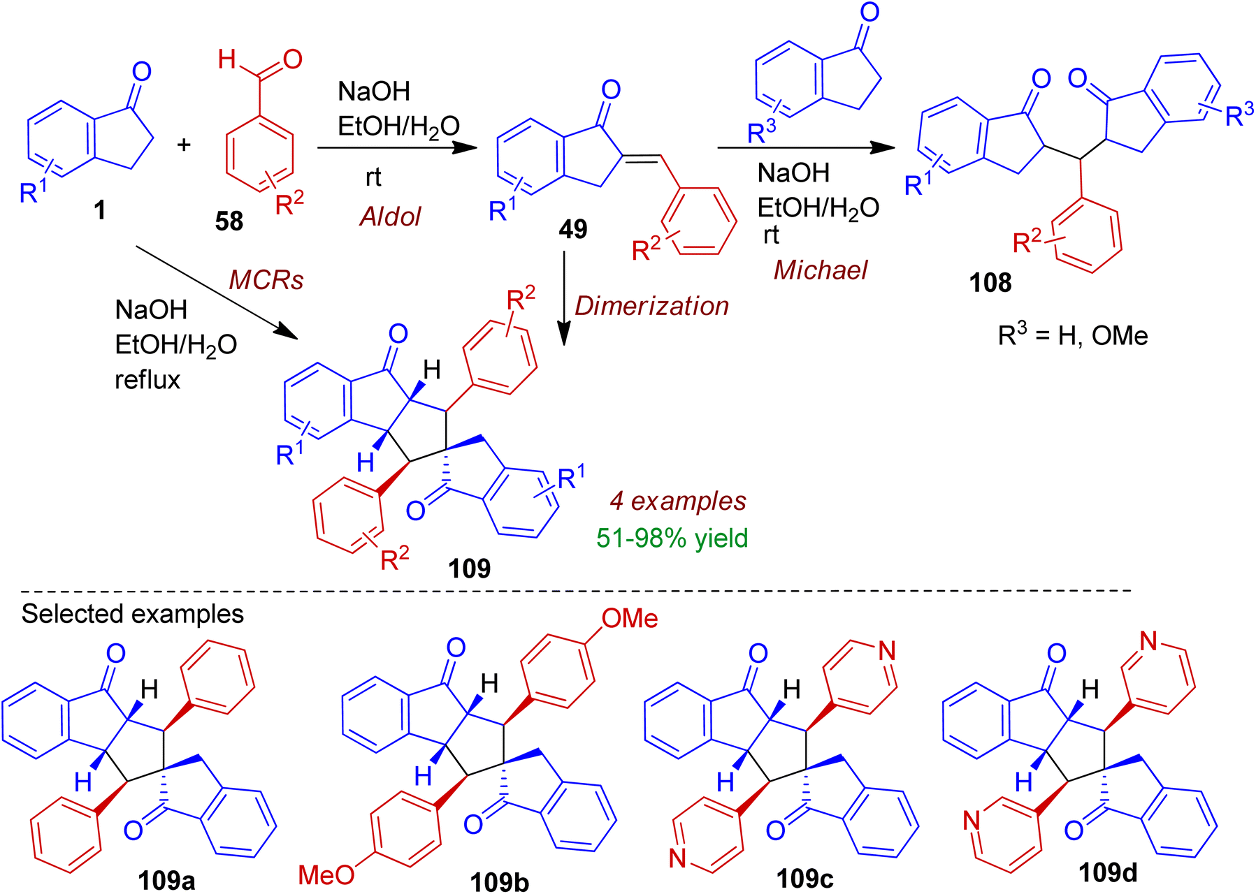 Annulations involving 1-indanones to access fused- and spiro frameworks ...