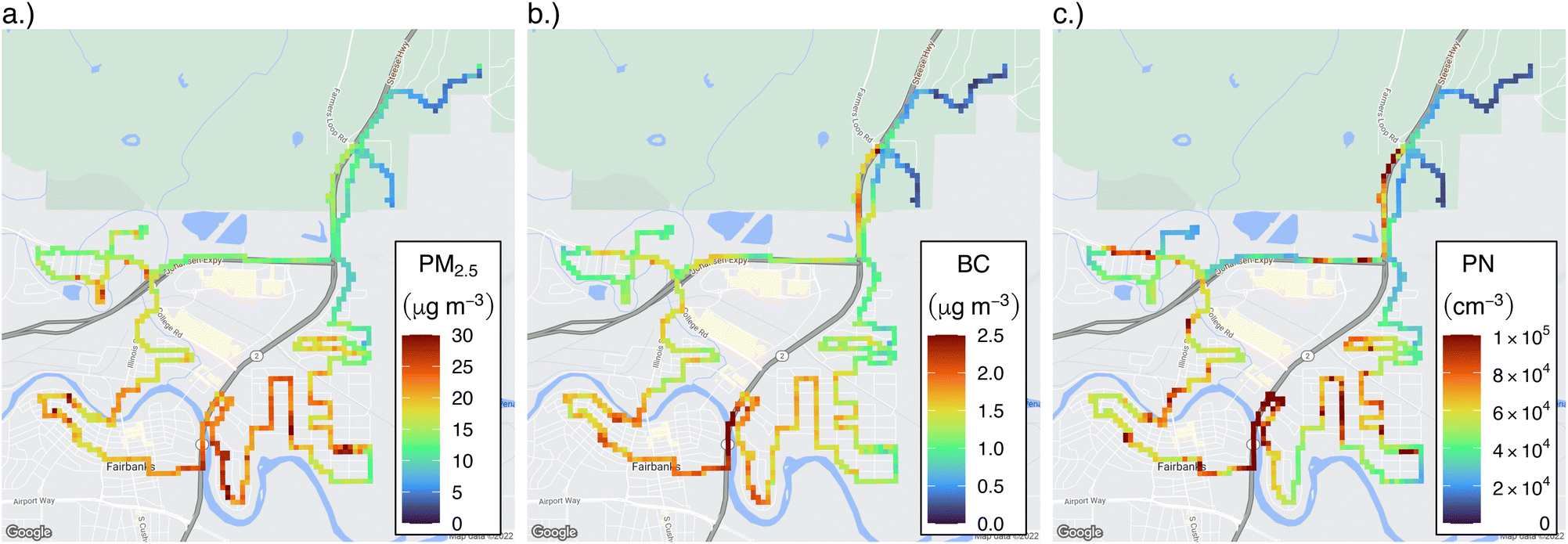 Wintertime spatial patterns of particulate matter in Fairbanks, AK ...