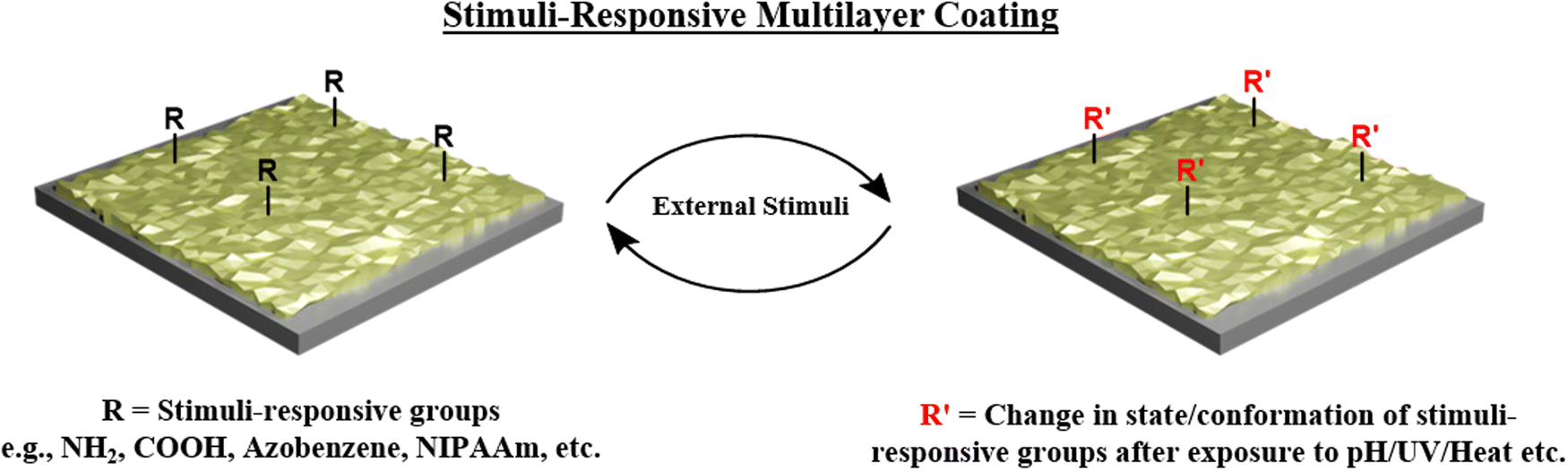Responsive and reactive layer-by-layer coatings for deriving functional ...