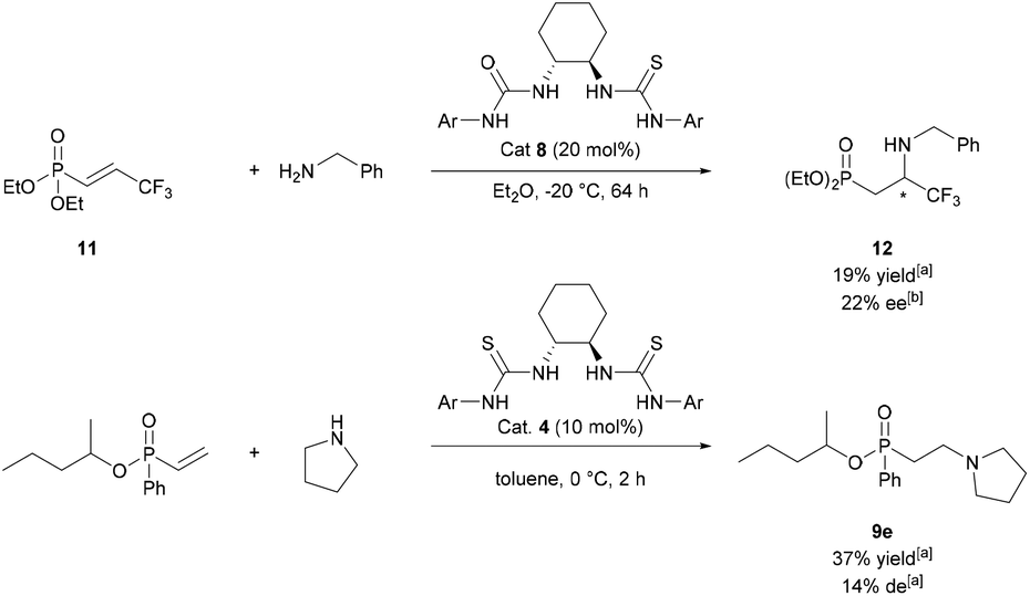 Thiourea-catalysed conjugate additions of amines to vinyl phosphonates ...