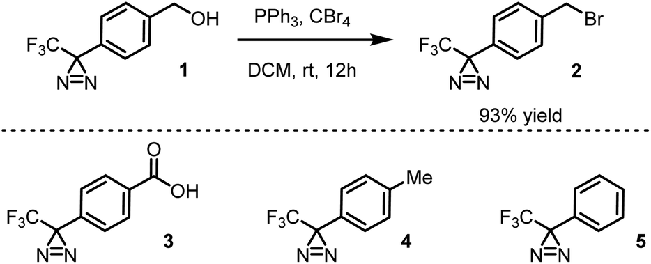 Bifunctional diazirine reagent for covalent dyeing of Kevlar and inert ...