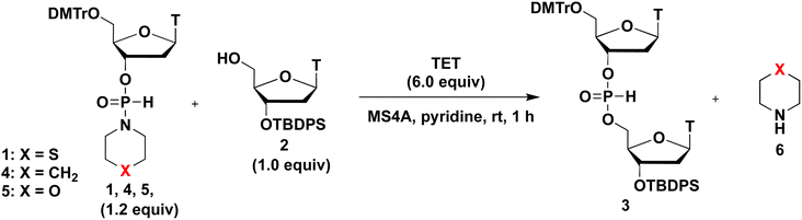 Internucleotidic bond formation using H -phosphonamidate derivatives ...
