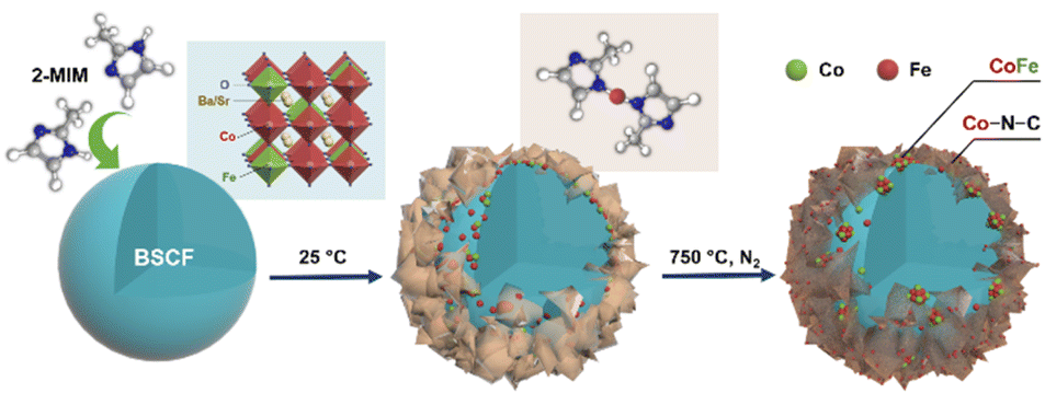 Organic ligand-facilitated in situ exsolution of CoFe alloys over Ba 0. ...