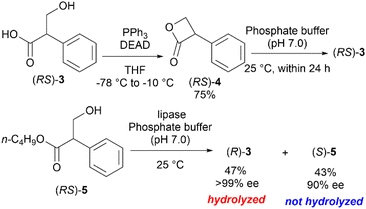 Hydrolytic dynamic kinetic resolution of racemic 3-phenyl-2-oxetanone ...