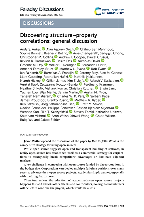Discovering structure–property correlations: general discussion ...