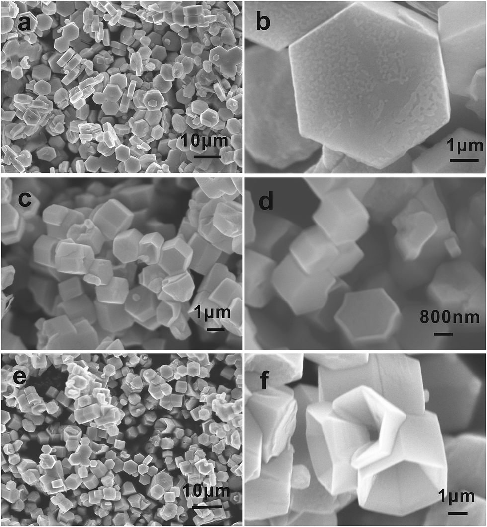 Adjusting the proportions of {0001} facets and high-index facets of ZnO hexagonal prisms and ...
