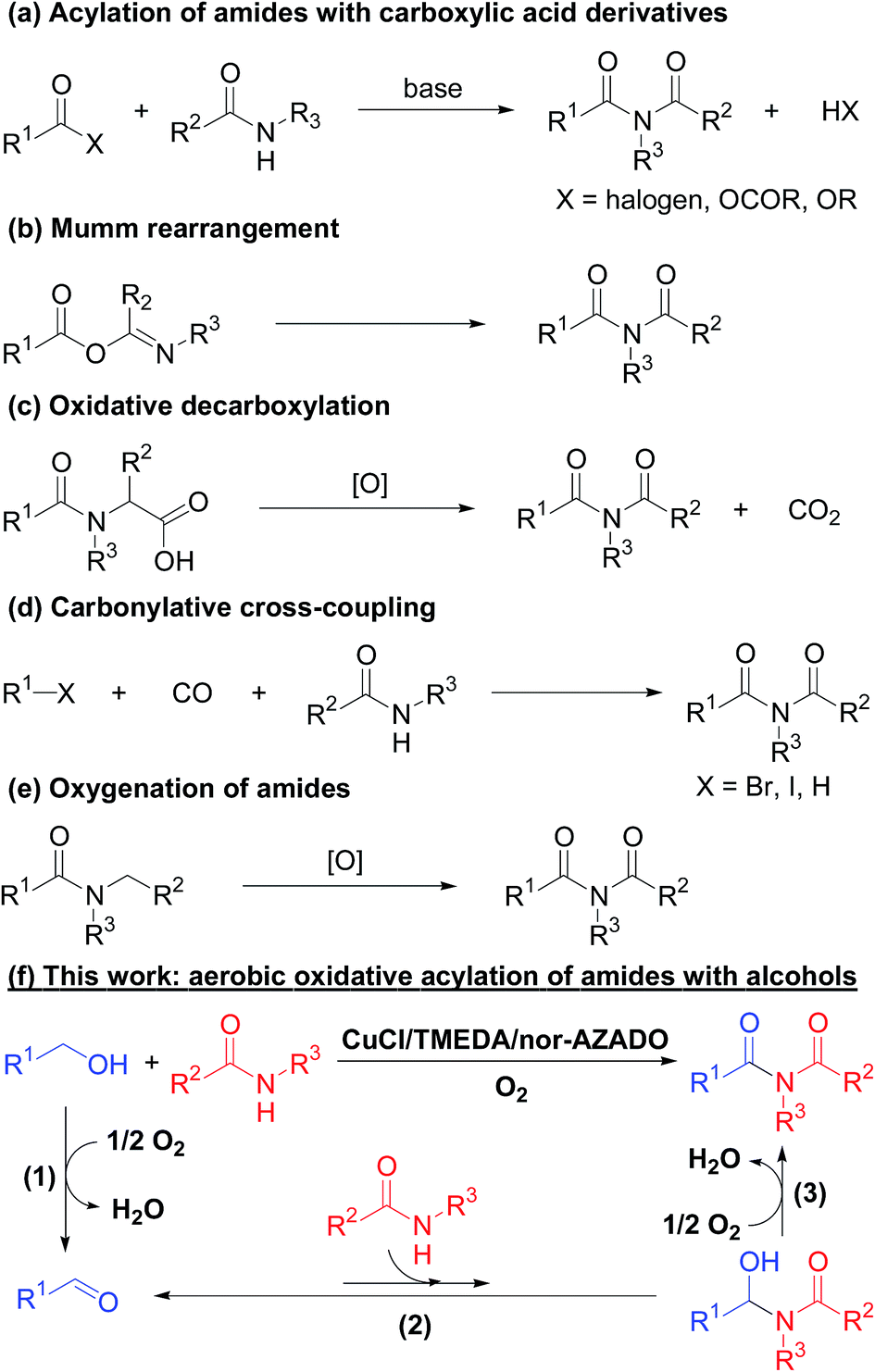 CuCl/TMEDA/nor-AZADO-catalyzed aerobic oxidative acylation of amides ...